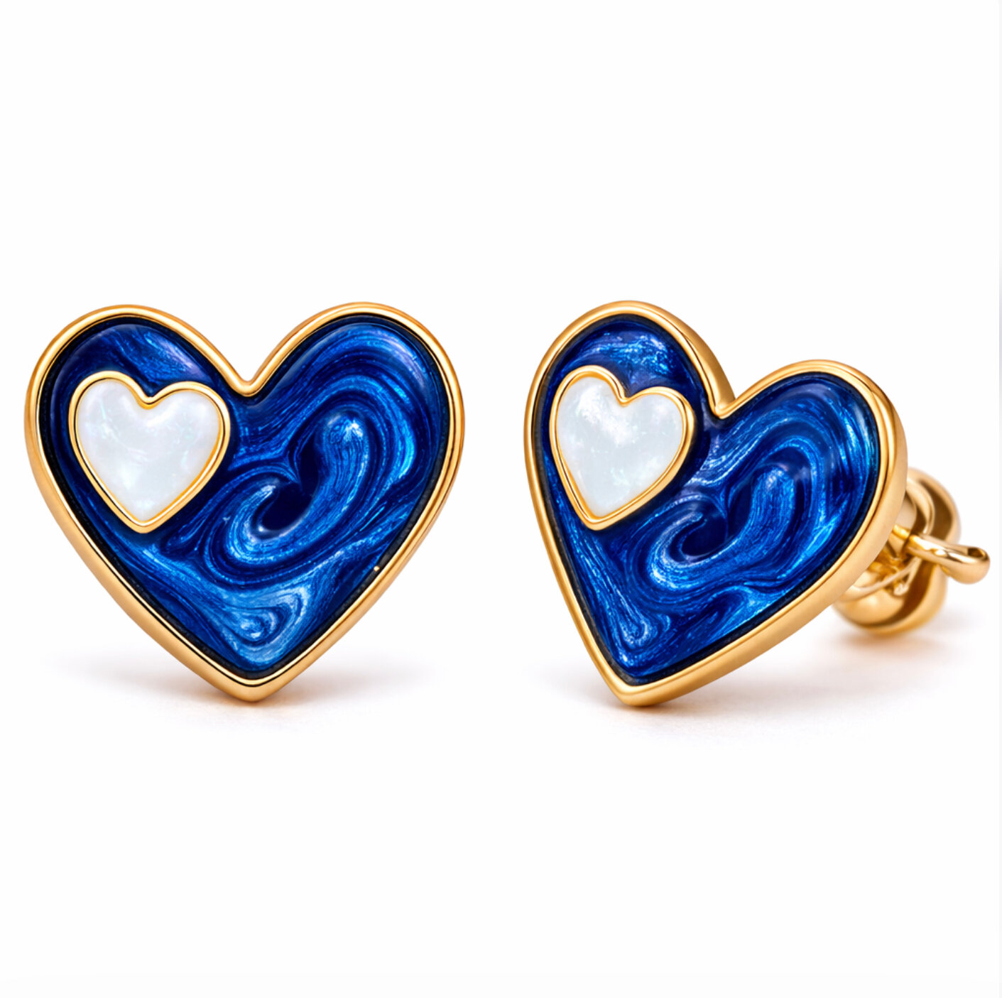 Серьги пусеты, каффы, искусственный камень