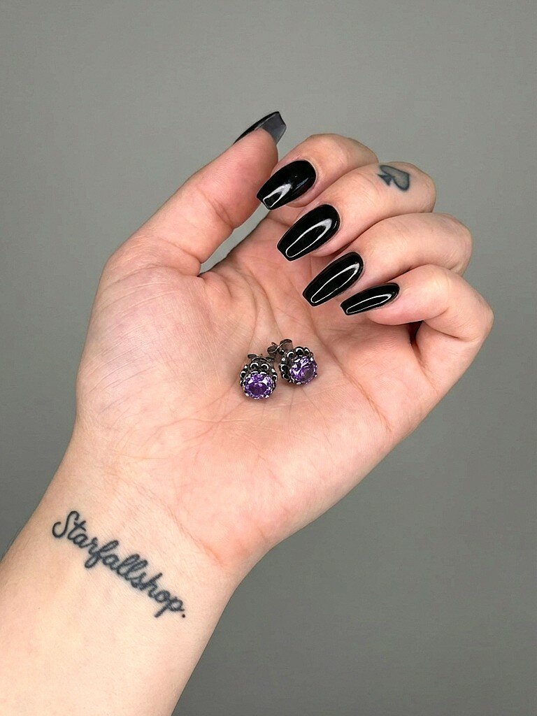 Серьги пусеты, фианит