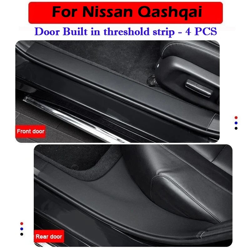 Наклейки на пороги для Nissan Qashqai 2016-2025, 4шт