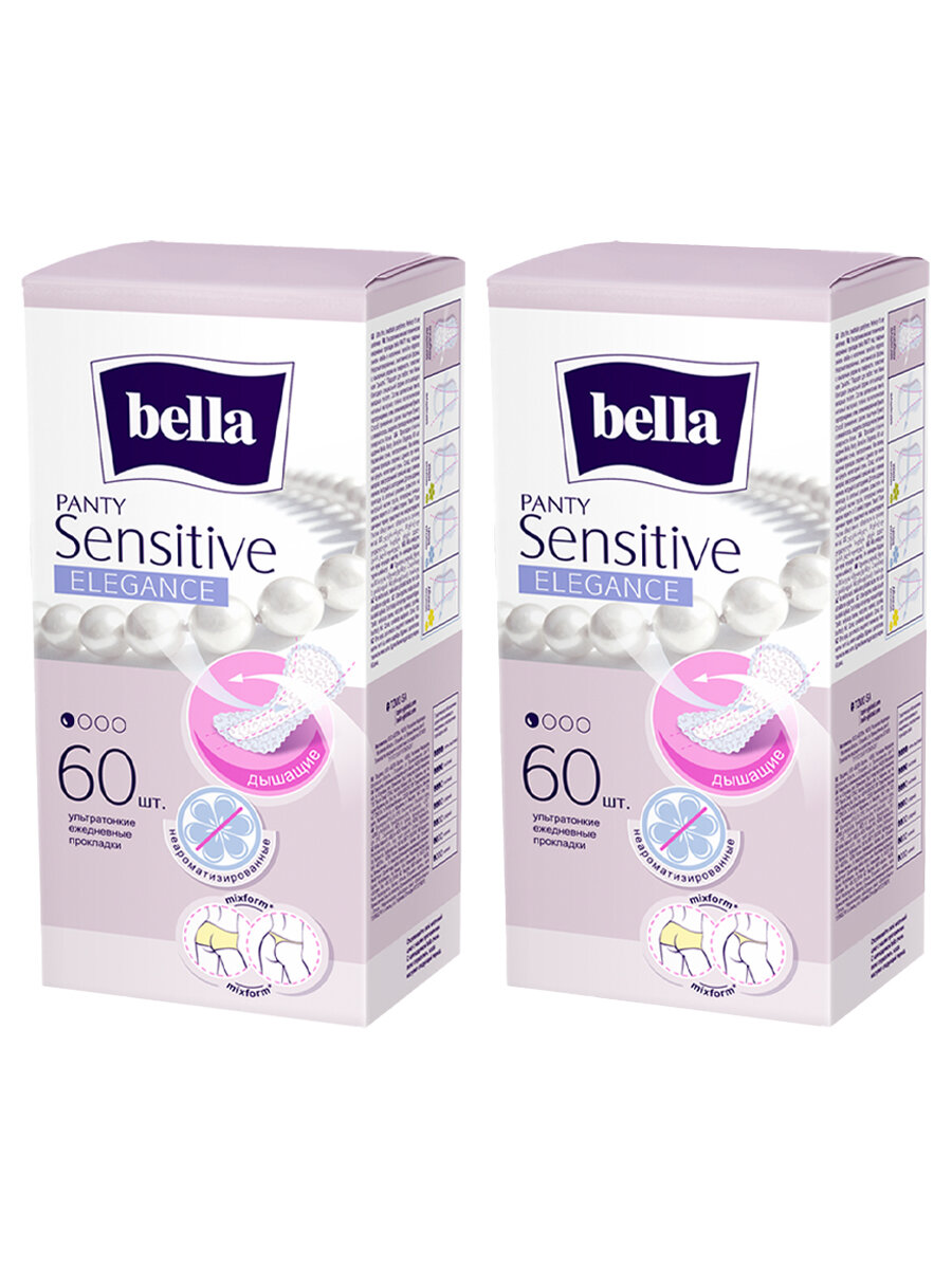 Bella Прокладки женские ежедневные elegance 2х60 шт 1 капля