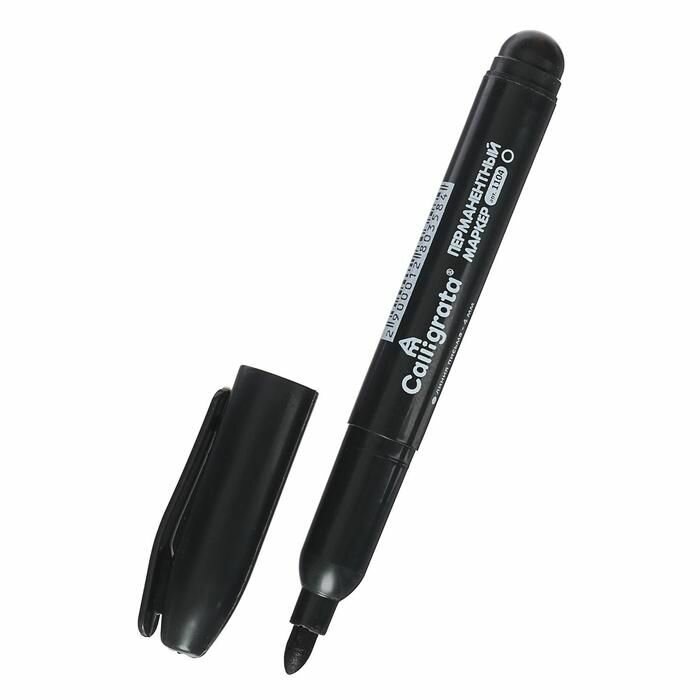 Маркер перманентный черный 4 мм (4шт.)