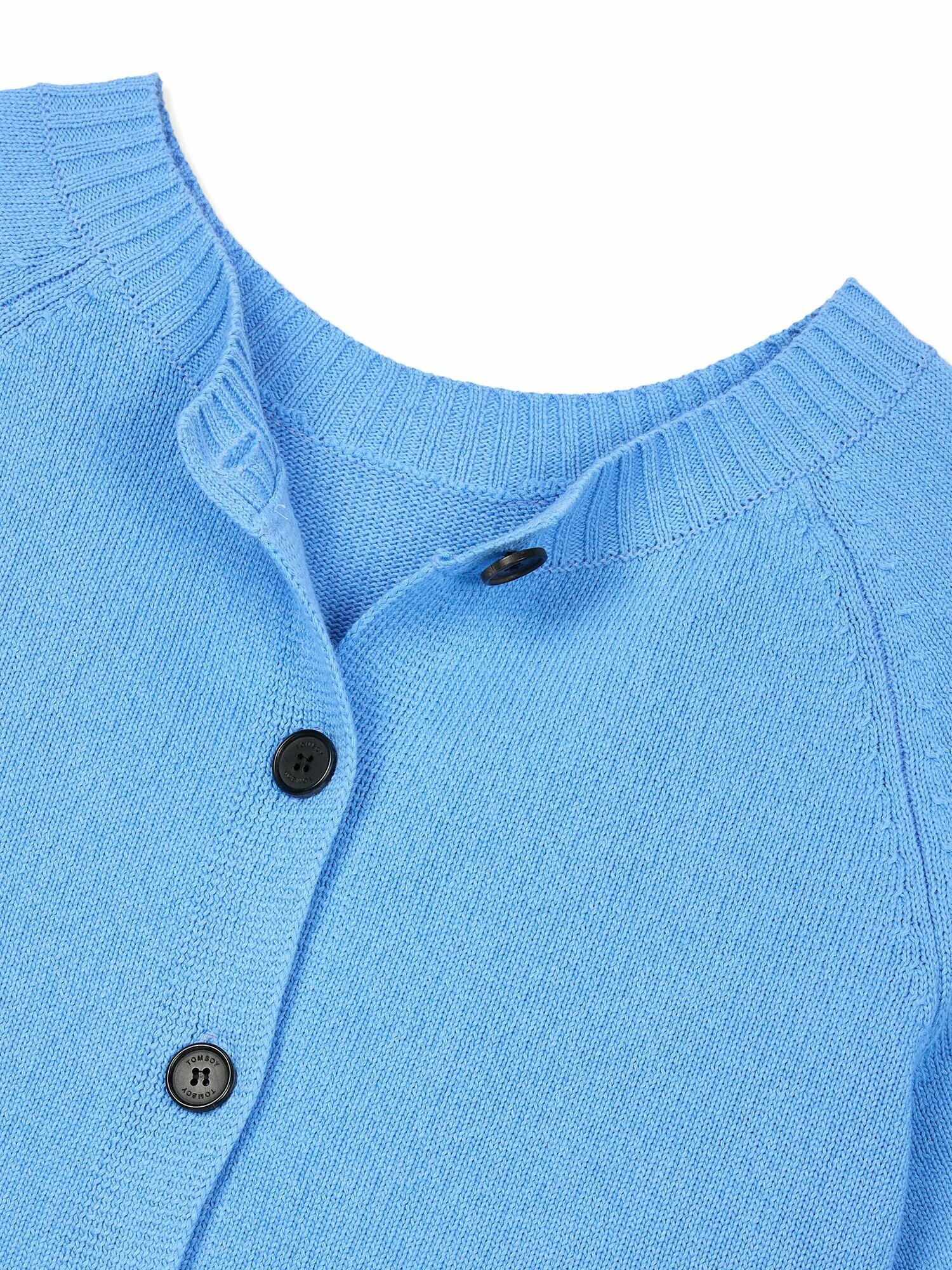 Кардиган STUDIO TOMBOY Buttoned short-sleeve cardigan, размер OneSize, blue — фото 1