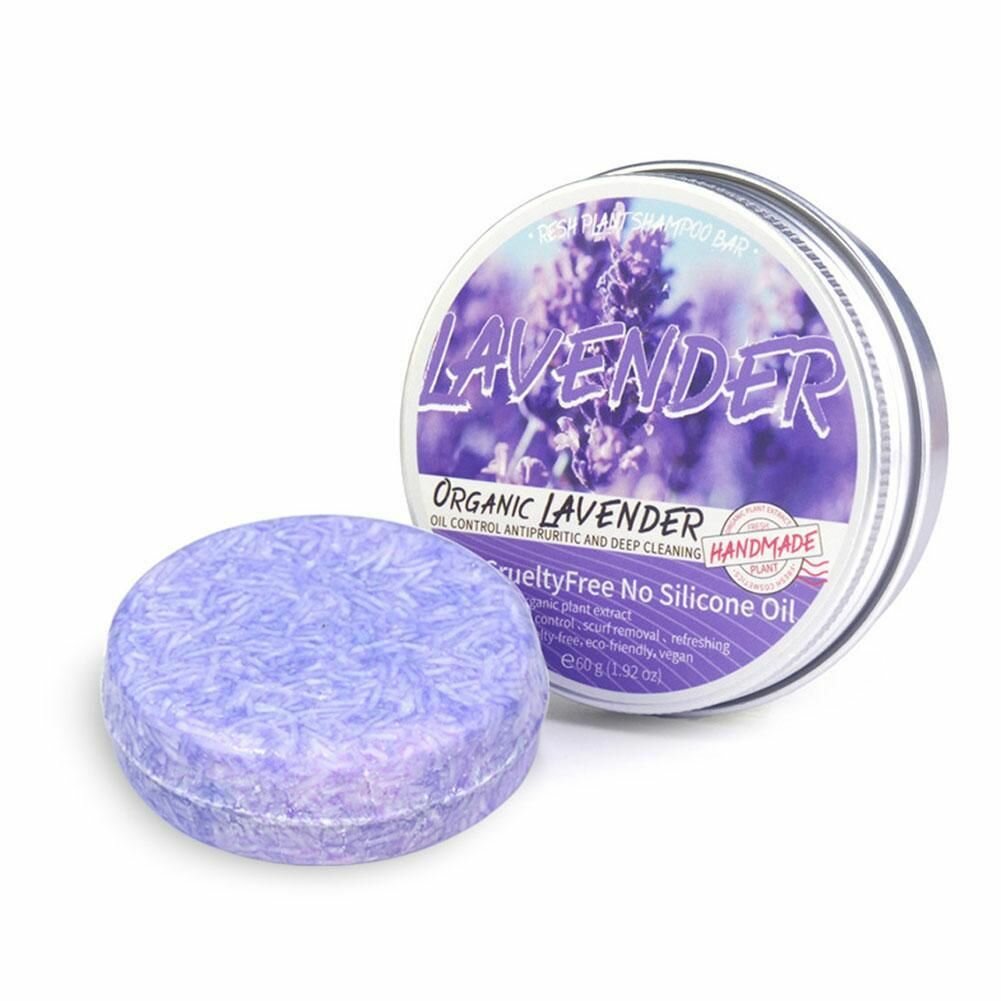 Шампуневое мыло ручной работы с лавандой для волос