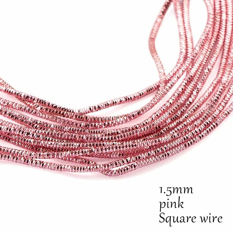 Металлическая нить QIAO для вышивания Розовый, square wire-pink