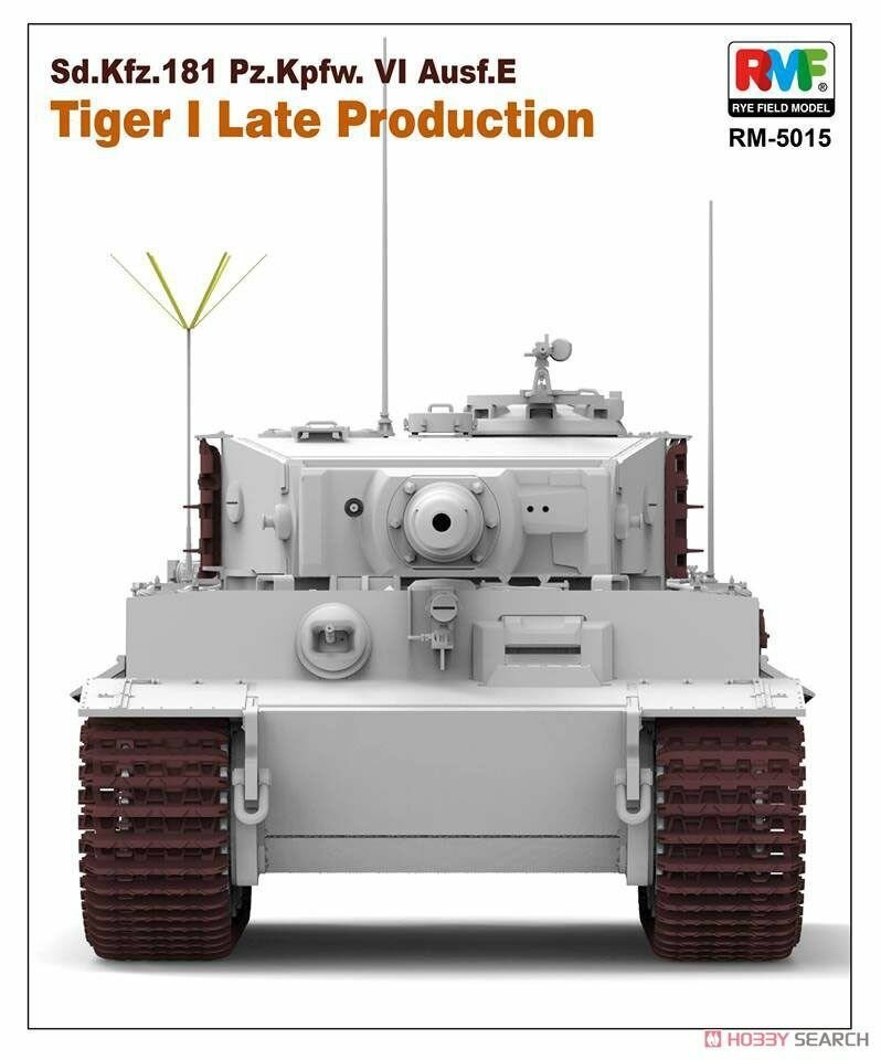 Сборная модель Ryefield Model RM5015 Tiger I Ausf.E 1/35, с подвижными траками и травлением