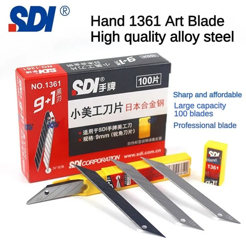 (100 шт.) SDI 1361 9 мм 30 град. Лезвия для канцелярского ножа