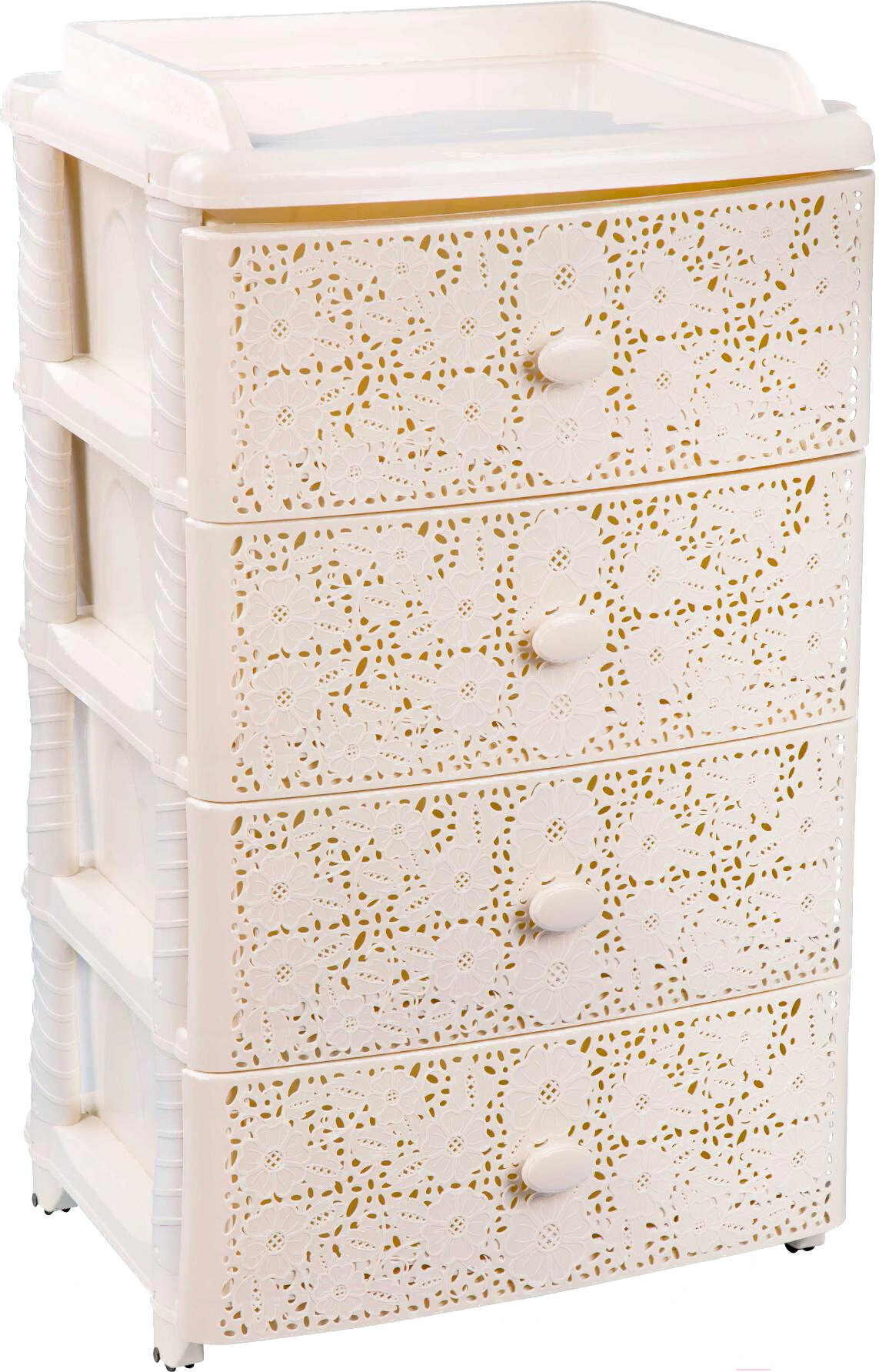 Комод для вещей пластиковый "Лаура" 4 секци, сл. кость