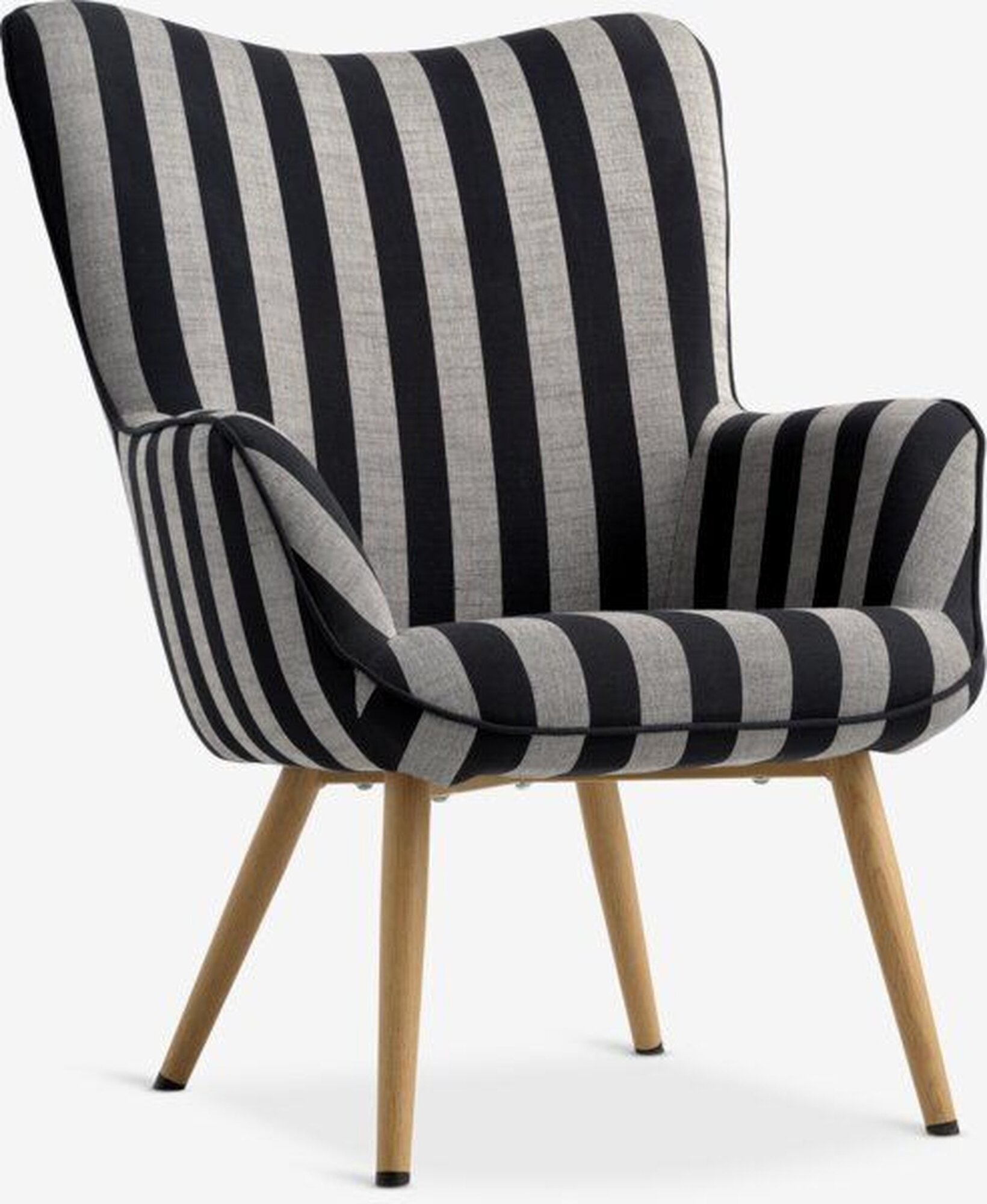 Кресло в полоску Jysk SIMESTED , цвет бежевый/черный Ш80 x В98 x Г72 см.