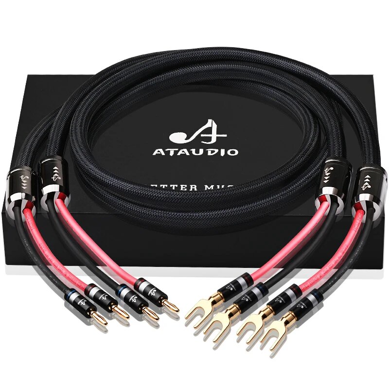 ATAUDIO Hi-Fi акустический кабель 6N OFC banana to Y plug, 2,5 м