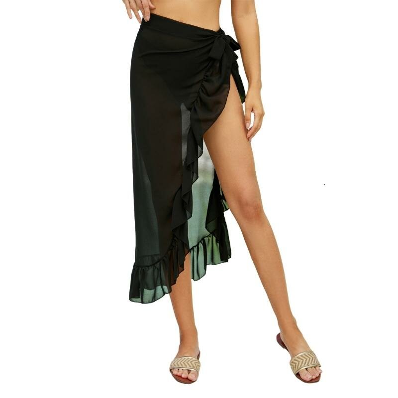 Женский пляжный саронг, Длинный черный