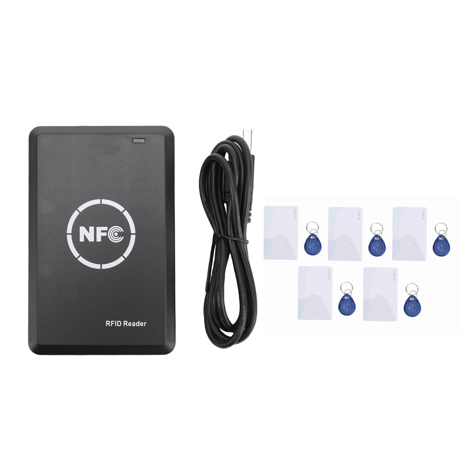 NFC Reader Writer 13,56 МГц 125 кГц IC ID Card Копировальный Аппарат Дубликатор с 5шт Брелками T5577 для Мобильного Лифта