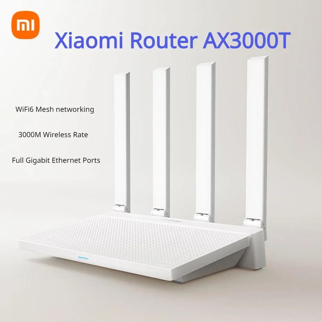 Xiaomi AX3000T Новый Маршрутизатор IPTV Mesh Networking Gigabit Ethernet Порты Игровой Ускоритель Повторитель Модем Усилитель.