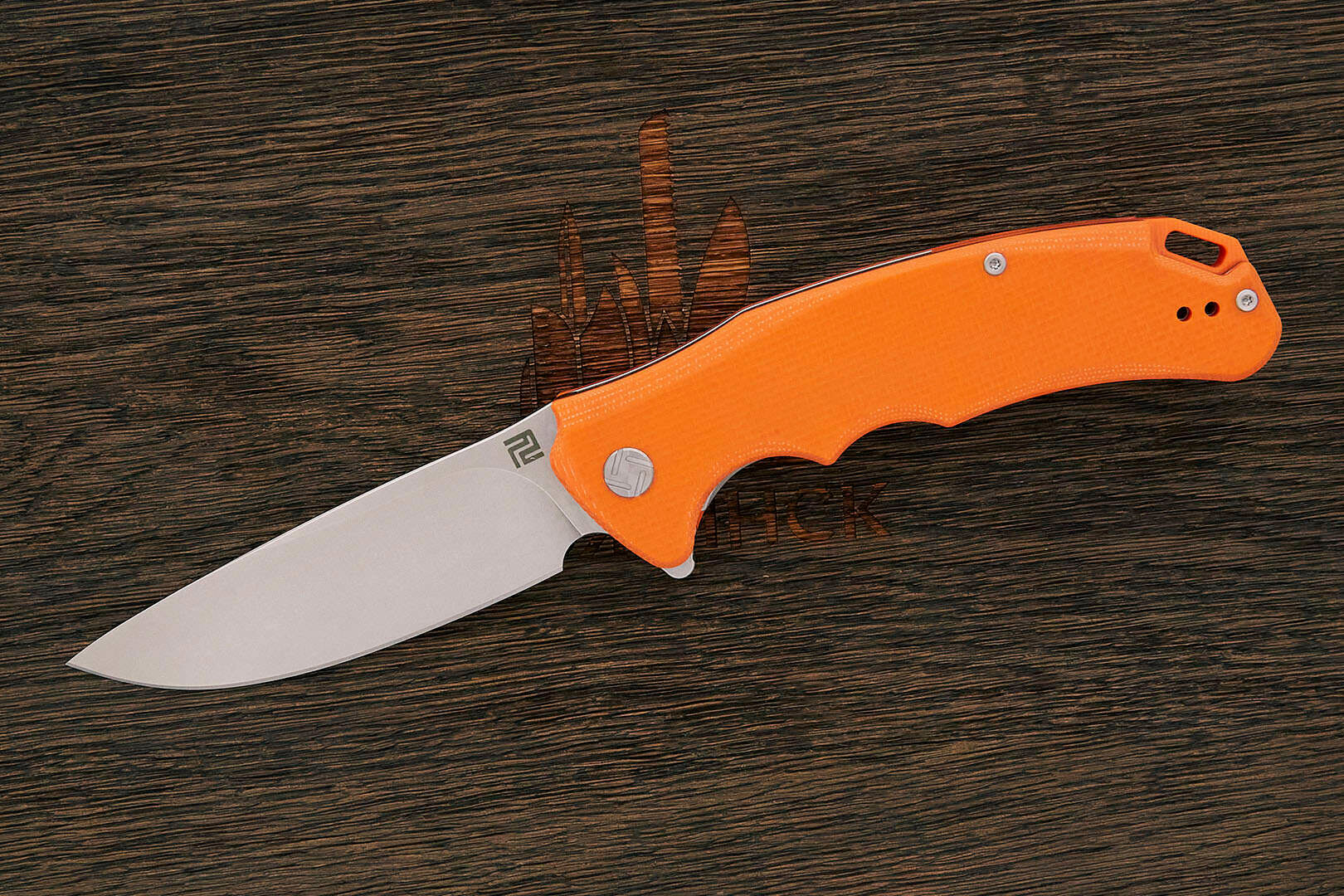 Нож складной Artisan Tradition, клинок 100мм, сталь D2, рукоять G10 оранжевый
