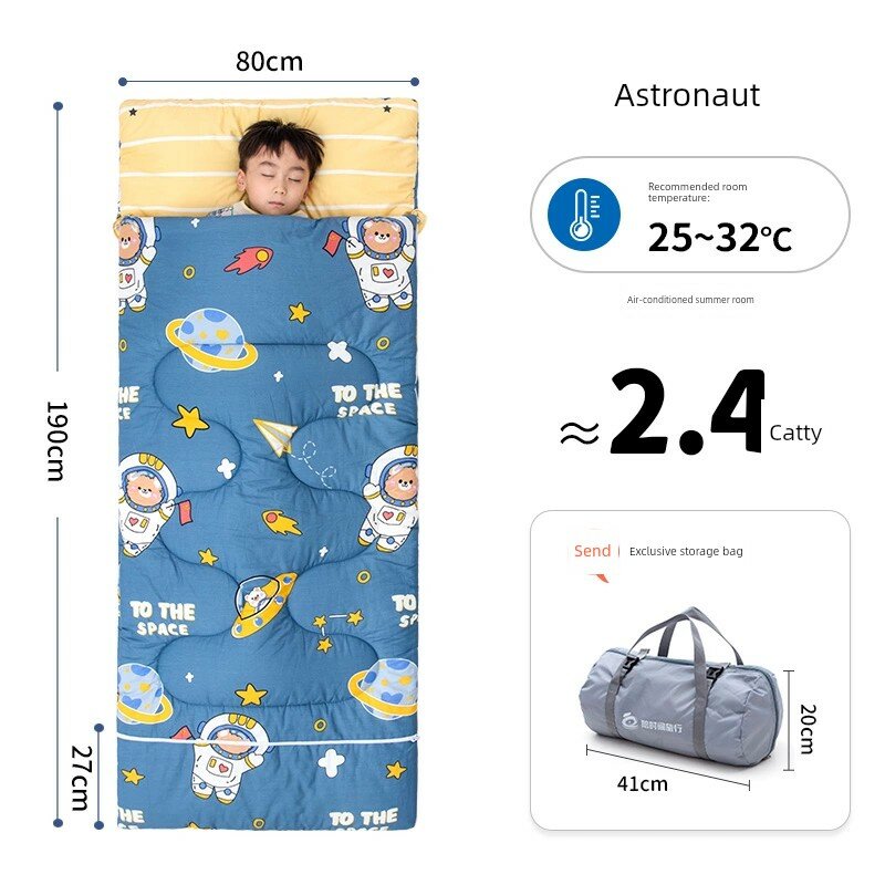 Детский спальный мешок 80x190 см летний 28°C, 2.4 фунта легкий для кондиционера
