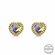 Серьги пусеты LAMALA & LAFEA, кристаллы Swarovski, мультиколор