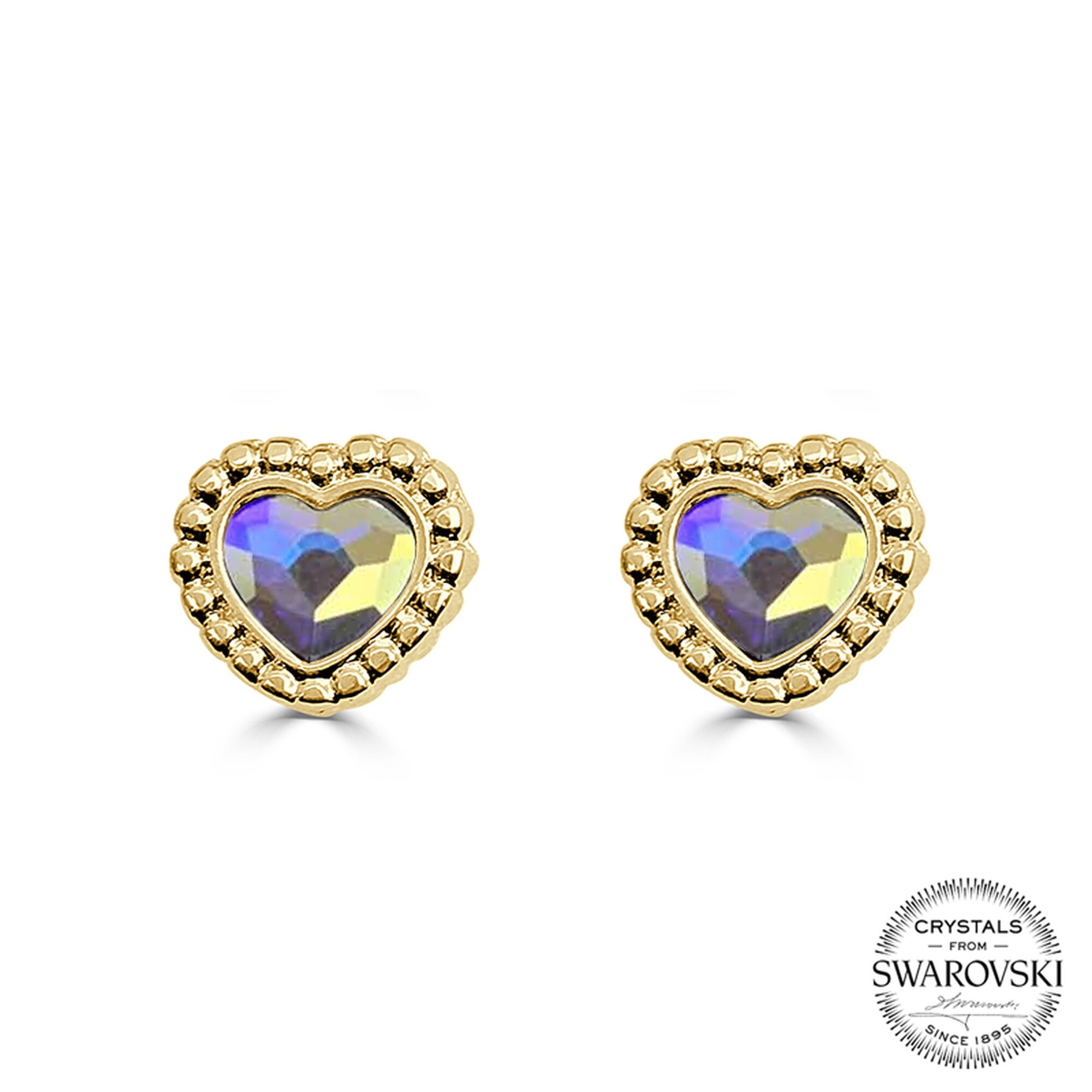 Серьги пусеты, кристаллы Swarovski