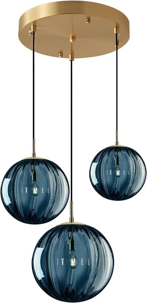 Ronaldo lighting Люстра подвесная, Синие шары, E27, 36 Вт, для кухни — фото 1