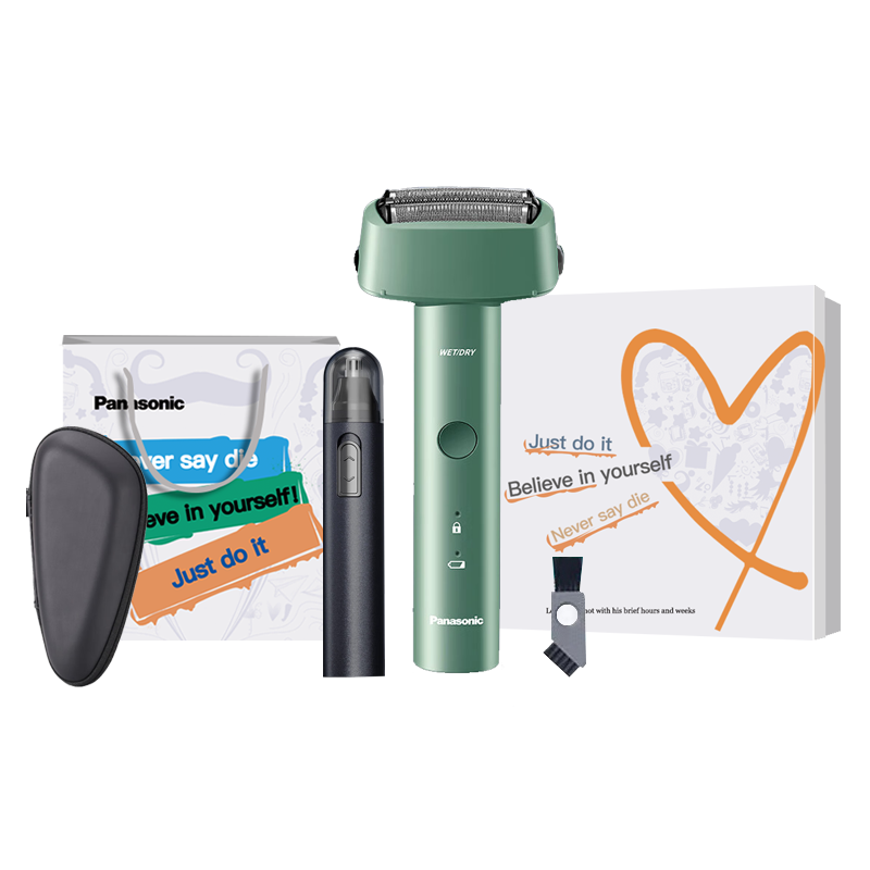 Электробритва мужская Panasonic ES-RM31 Green, Panasonic Custom Exclusive Box+Nose Hair Trimmer+Blade Case