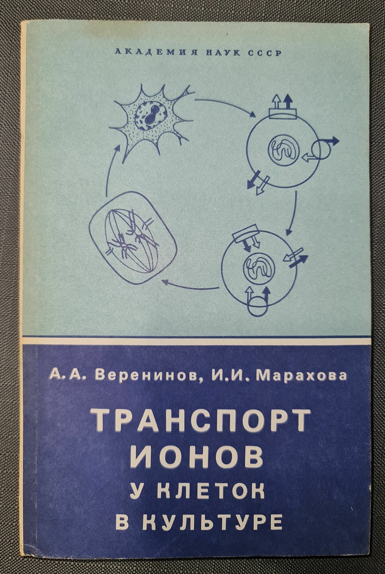Веренинов А, Марахова И. - Транспорт ионов у клеток в культуре, редкая книга СССР, 1986, Тираж 1900