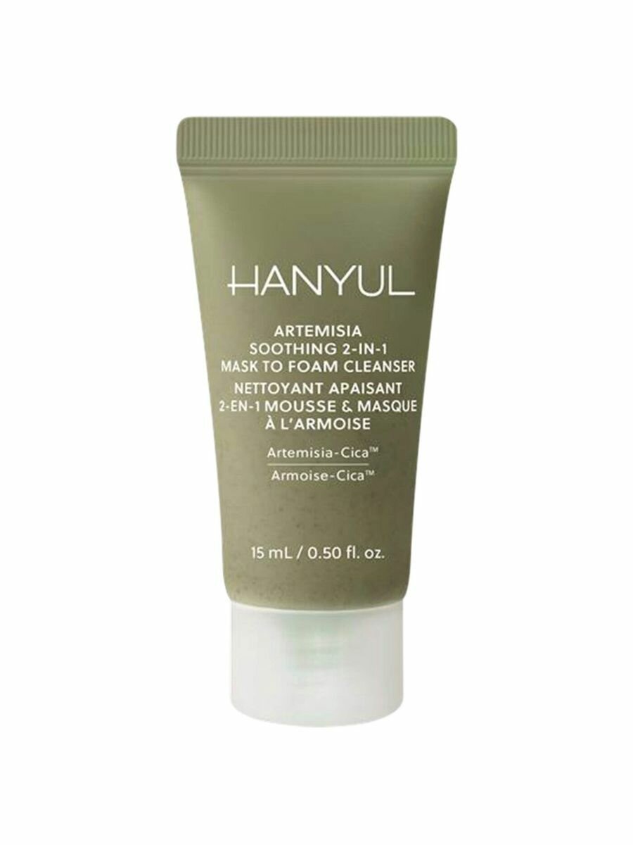 Hanyul Маска-пенка для умывания Artemisia Soothing 2-in-1 Mask to Foam Cleanser 15 мл