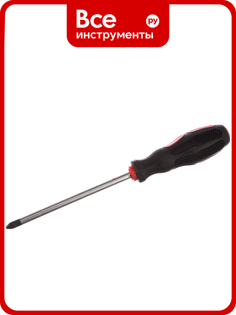 Крестовая отвертка GROSSMEISTER 3х150 мм PH 012001015, двухкомпонентная рукоять пластика, магнитный CrV‑наконечник