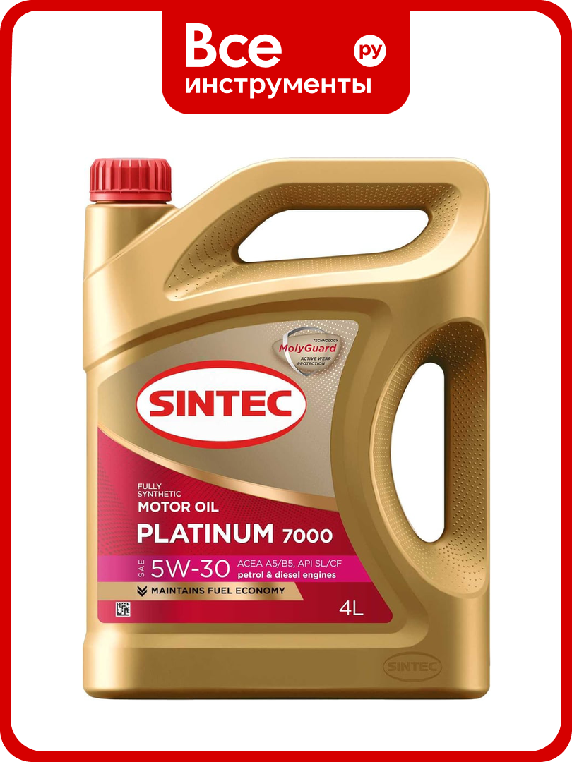 Моторное масло Sintec Platinum 7000 SAE 5W-30 API SL, ACEA A5/B5 4 л 600158