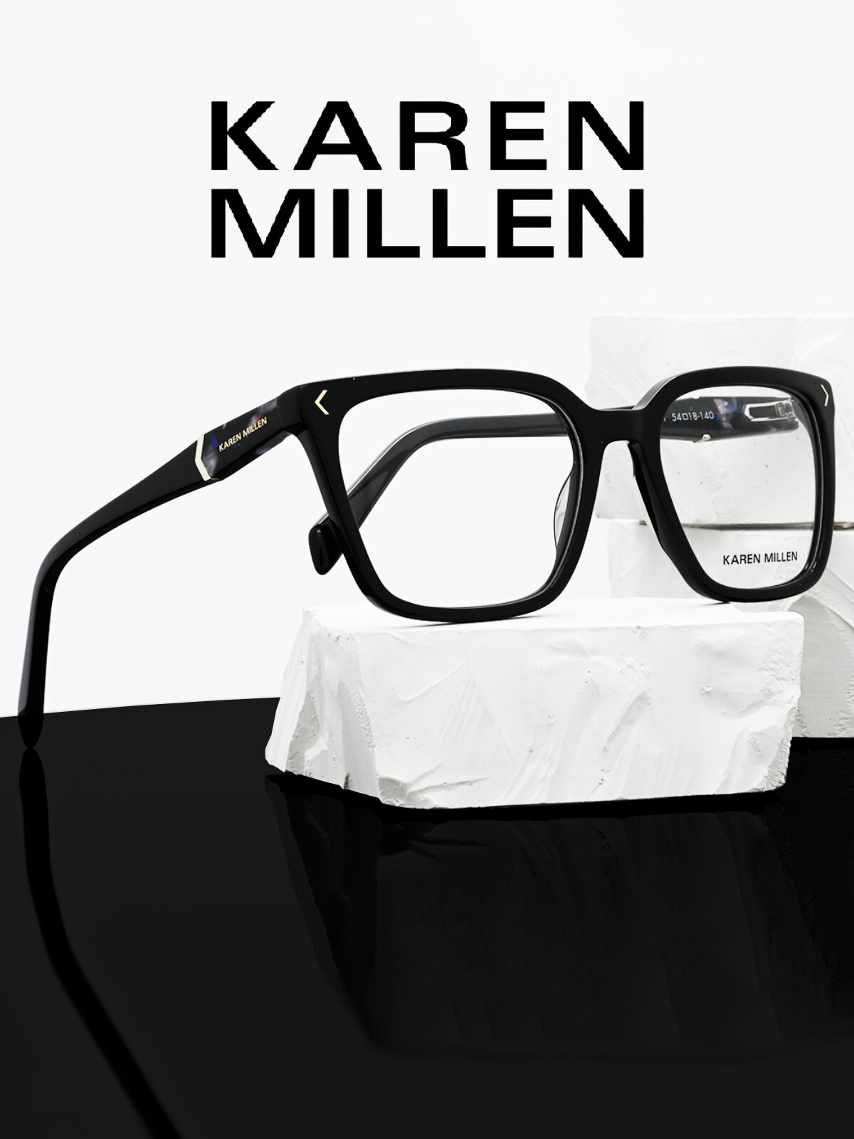 Оправа для очков KAREN MILLEN KM1095 001 пол Женский форма оправы Вайфарер (Wayfarer) цвет оправы Чёрный