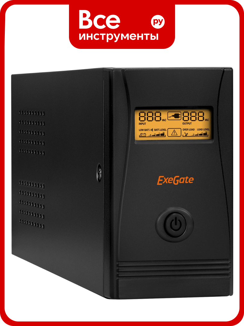 Источник бесперебойного питания ExeGate SpecialPro Smart LLB-600. LCD. AVR. EURO. RJ. USB <600VA/360W, LCD, AVR, 2евро, RJ45/11, USB> 285580
