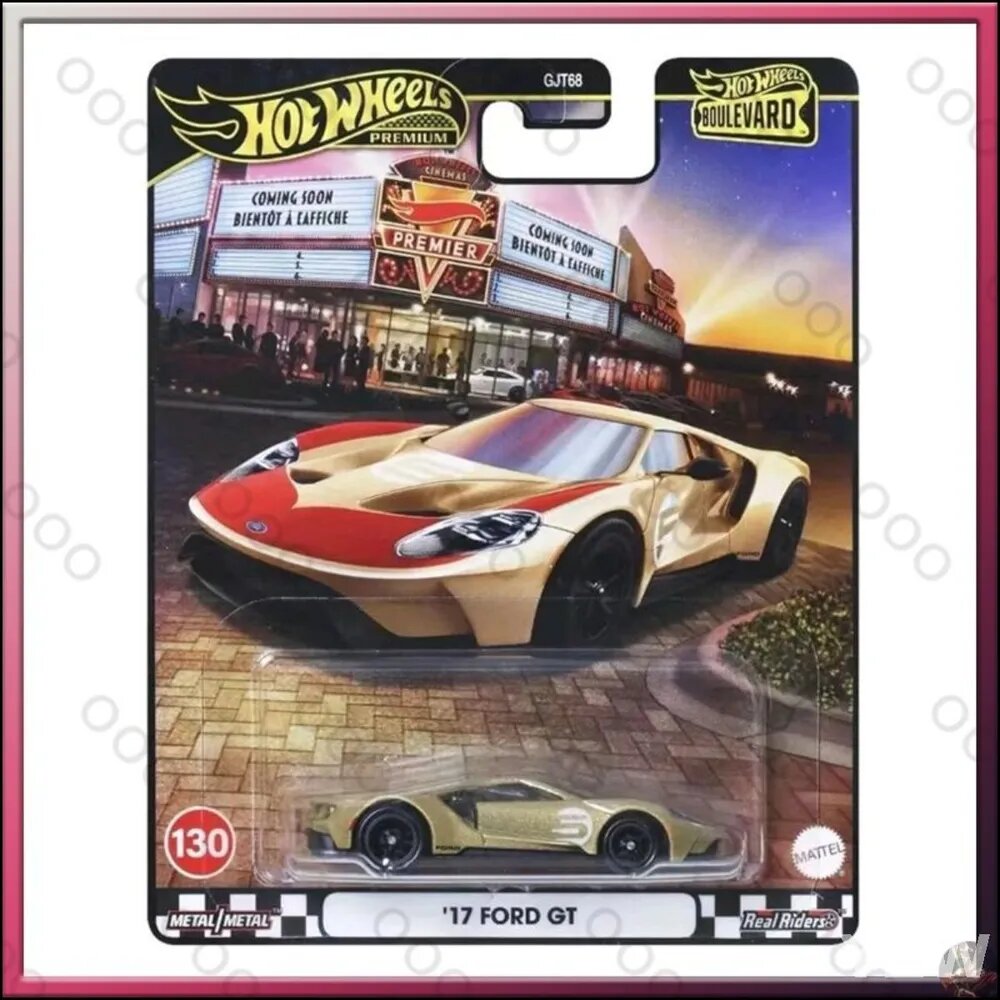 Hot Wheels Машинка Premium 1/64 GJT68'17 Ford GT, металл
