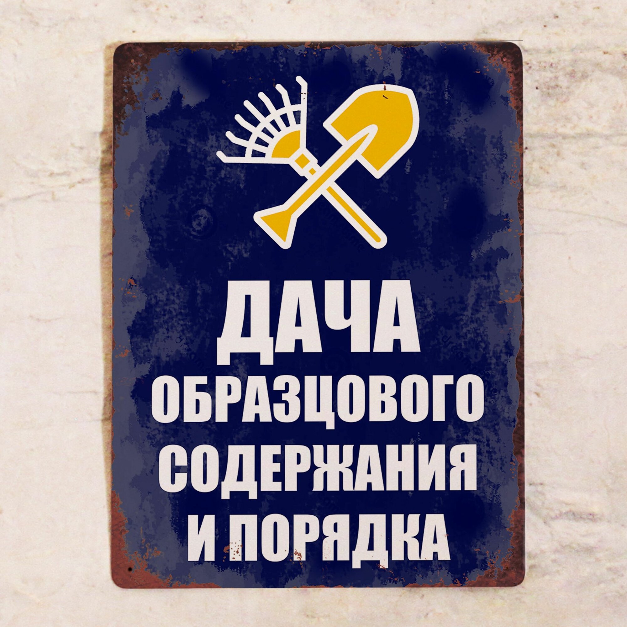 Прикольная табличка Дача образцового содержания и порядка, металл, 20х30 см.