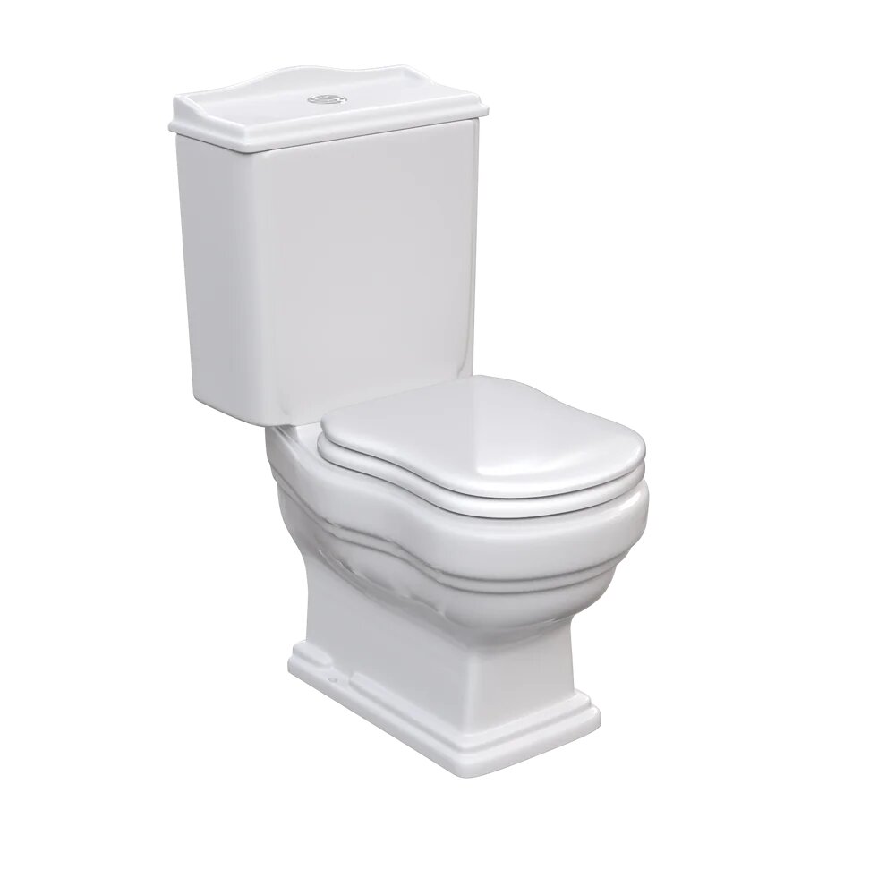 Унитаз-компакт напольный Caprigo Borgo с микролифтом, фарфоровый, белый, глянцевый, овальный, ретро, сиденье для унитаза в комплекте