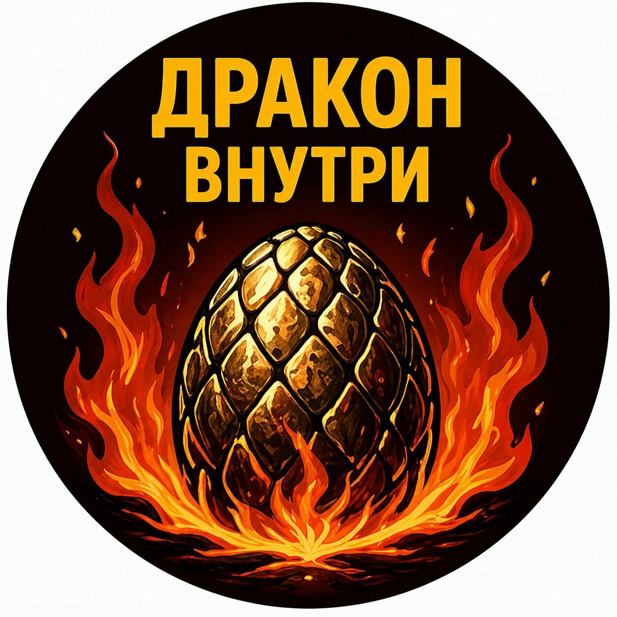 Значок круглый 37мм "Дракон внутри"