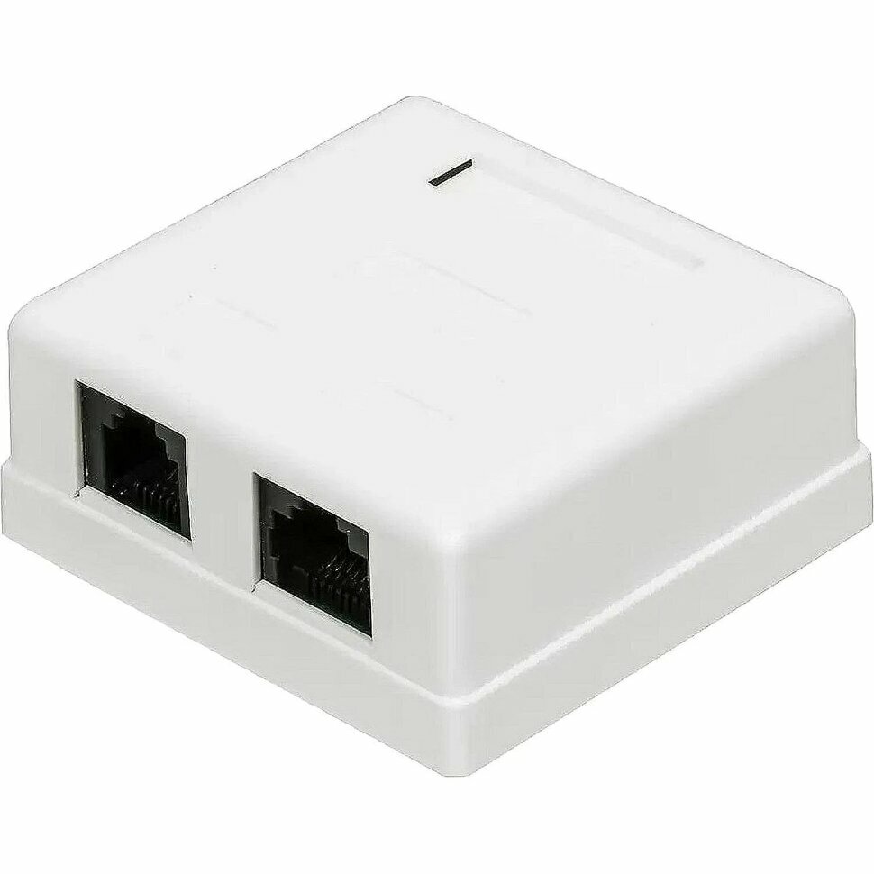 Розетка настенная TWT TWT-SM2-4512-WH, RJ-45 кат.5е + RJ-12, UTP, белая, 2167593