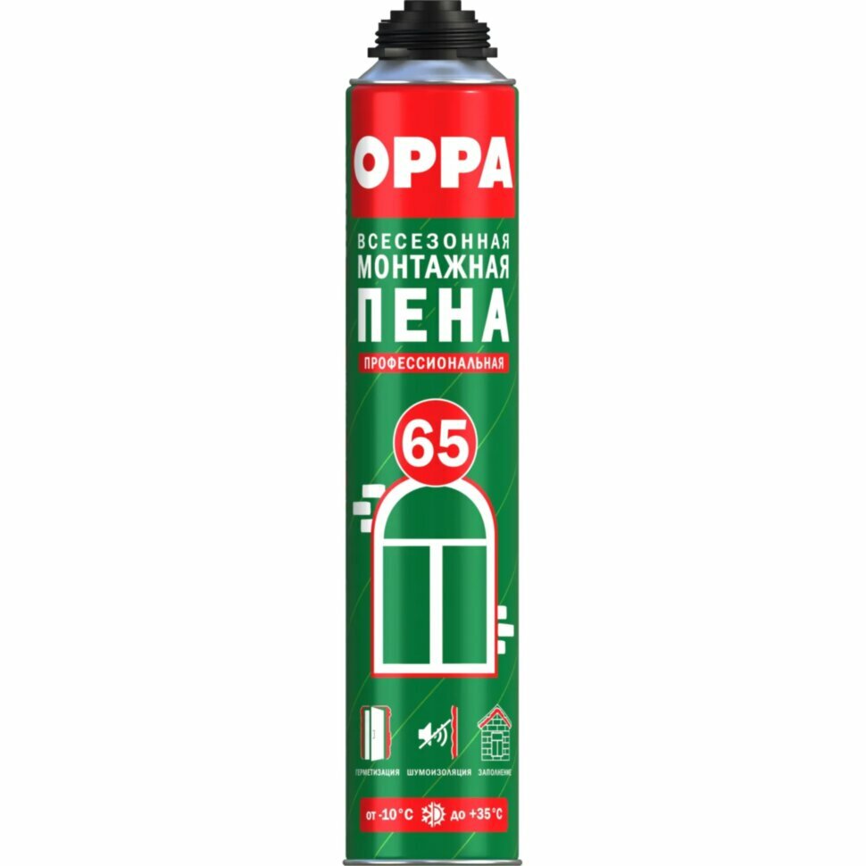 Пена монтажная OPPA 65 профессиональная всесезонная 850 мл, 2404854