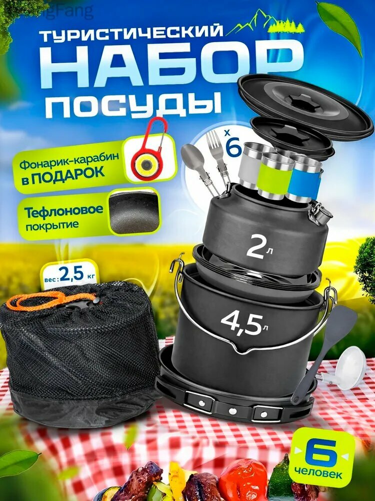 Набор посуды туристический на 6 персон