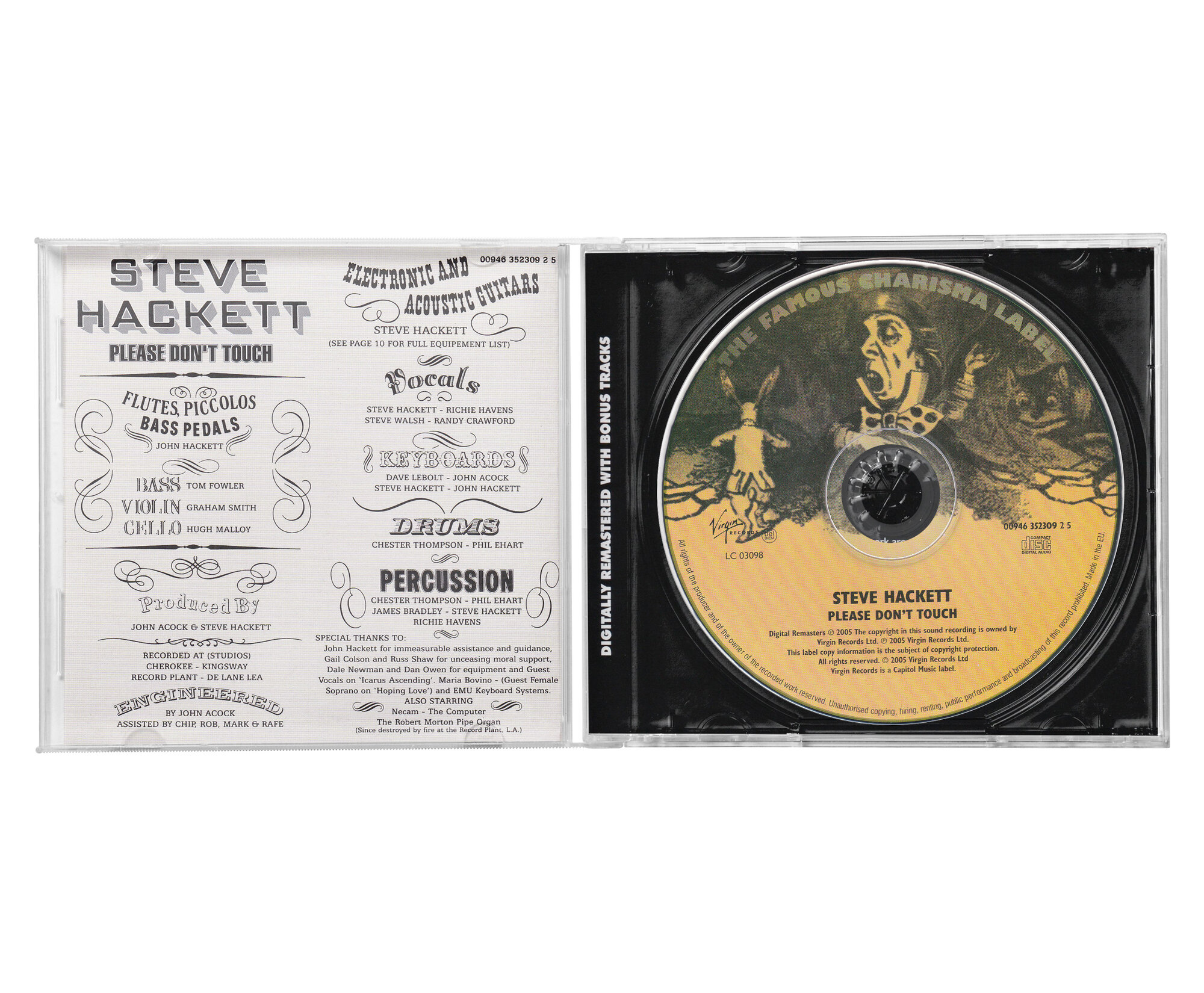 Steve Hackett (ex. Genesis) - Please Don't Touch, 2005, 12-page, CD-Аудио — фото 1