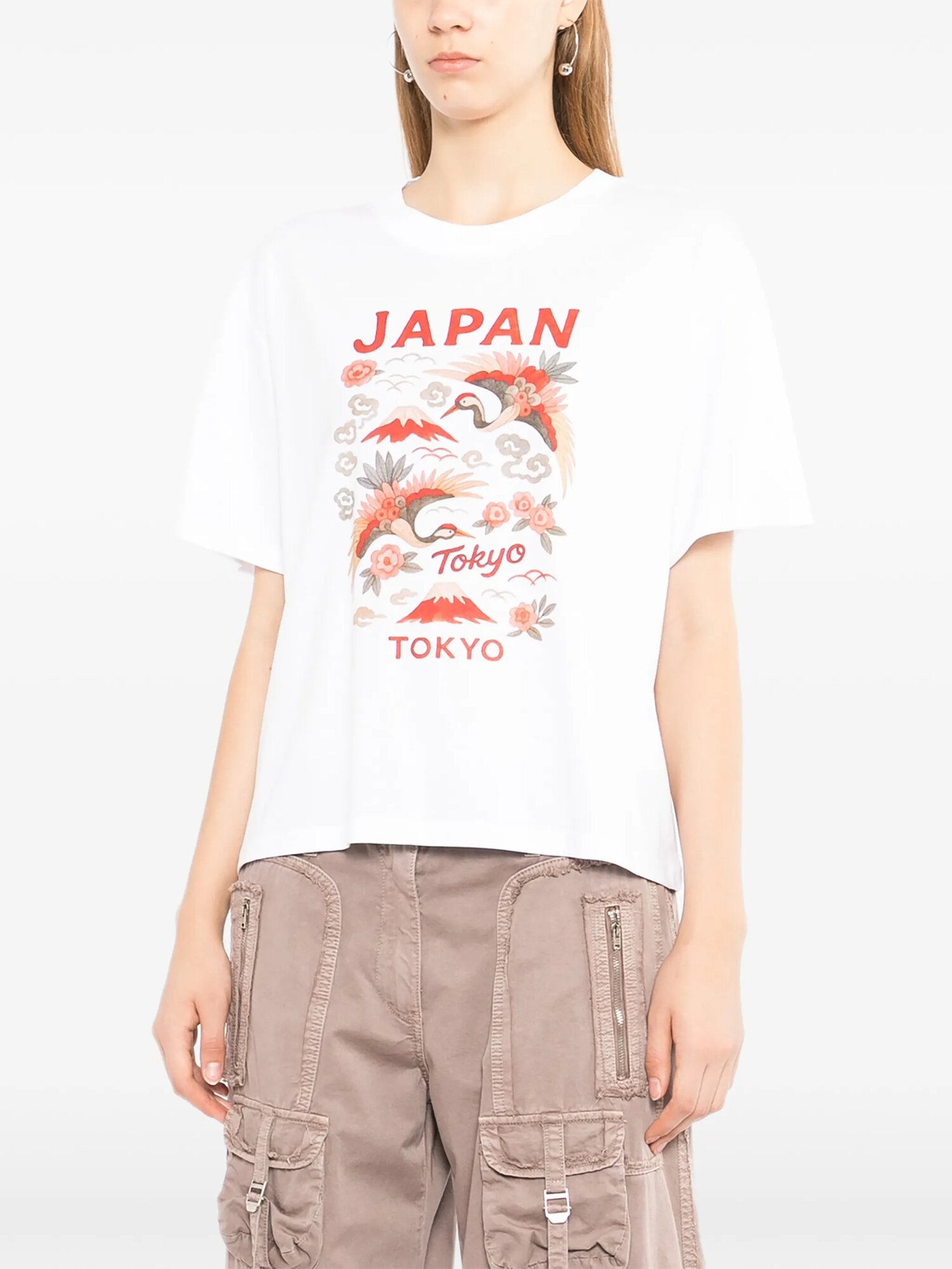 Футболка Melt Graphic-print T-shirt, размер 50, бежевый/белый — фото 1