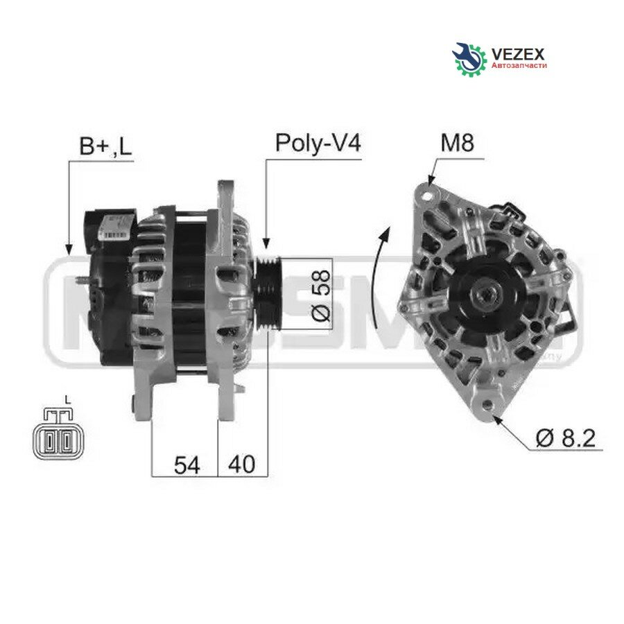 ERA 210022 генератор! 90A 12V\ Hyundai Accent/Lantra/Coupe 1.5-2.0i 95>