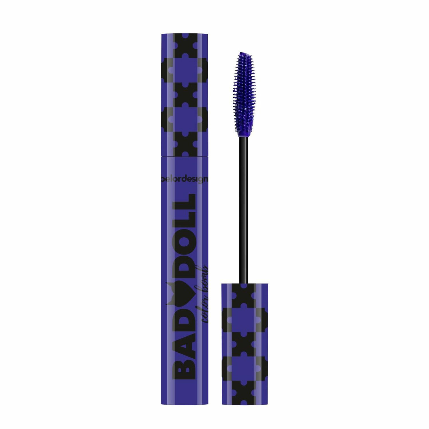 Belor Design Тушь для ресниц цветная объемная Bad Doll Color Bomb, Тон Violet Фиолетовый