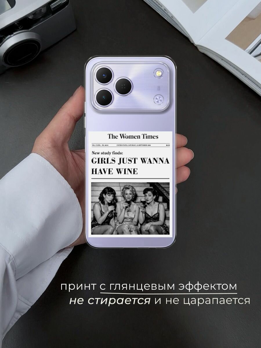 Силиконовый чехол на Tecno Spark 50 / Текно Спарк 50 с принтом The Women Times — фото 1