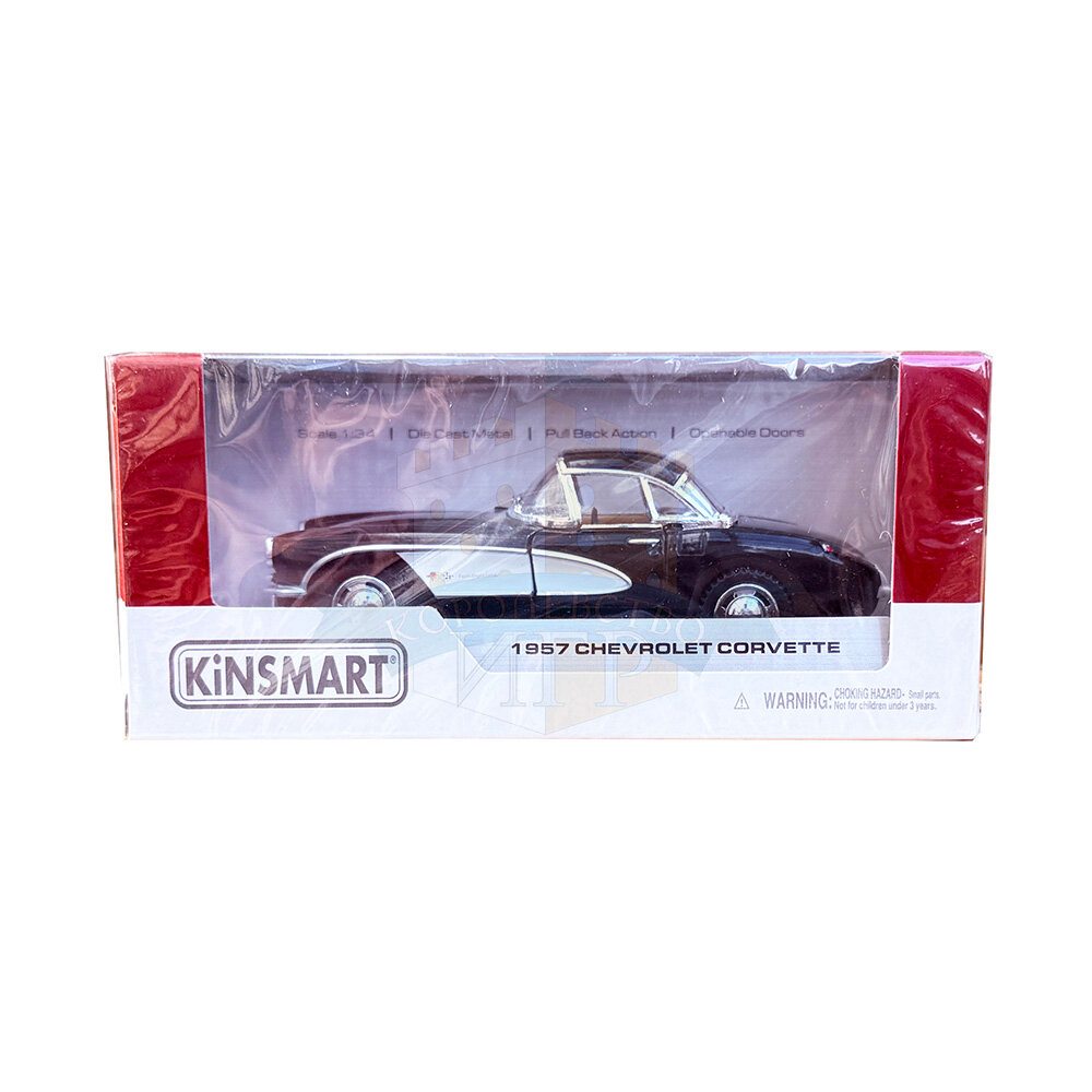 Машинка Kinsmart Chevrolet Corvette 1957, 1:34, черный, арт. KT5316W/3