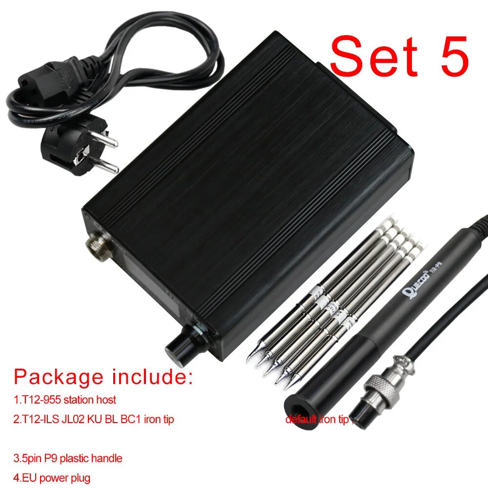 QUECOO STM32-T12 паяльная станция, EU, Set 5