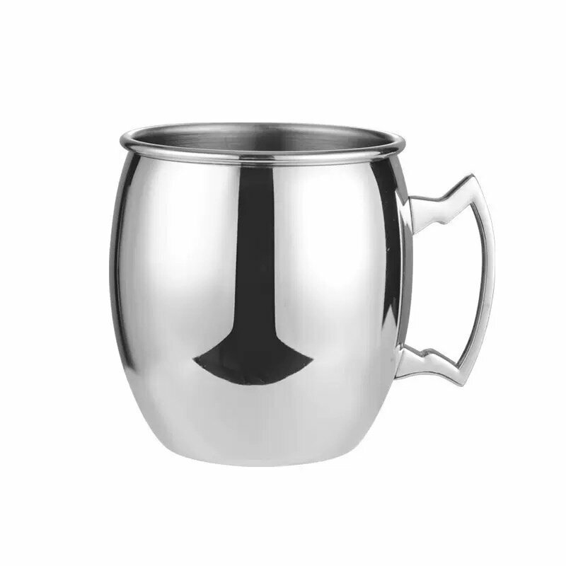 Кубок для мохито Moscow Mule, стакан для водки, из нержавеющей стали, блестящее серебристое, 530 мл