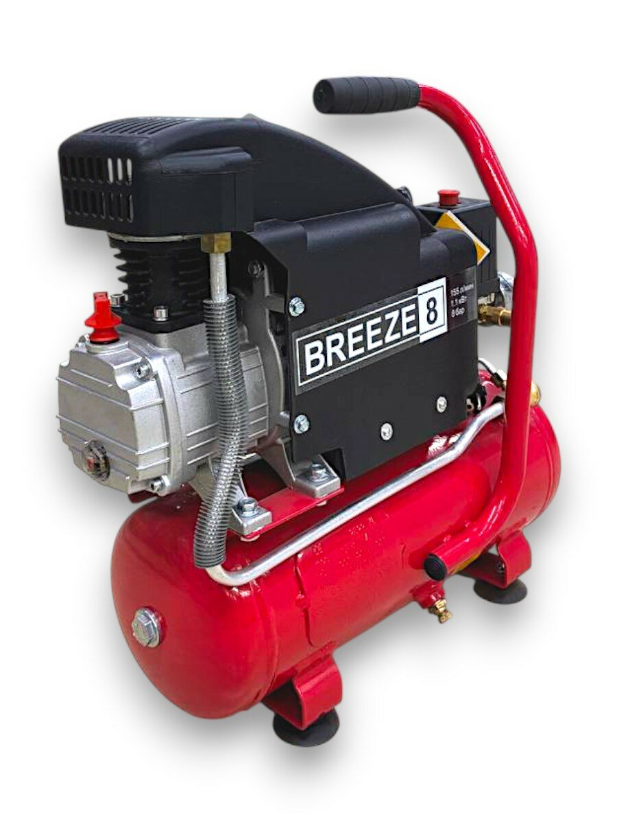 Компрессор масляный коаксиальный 220В 1,1кВт, 8л 155л/мин 8 бар BREEZE-8 AURORA 8050