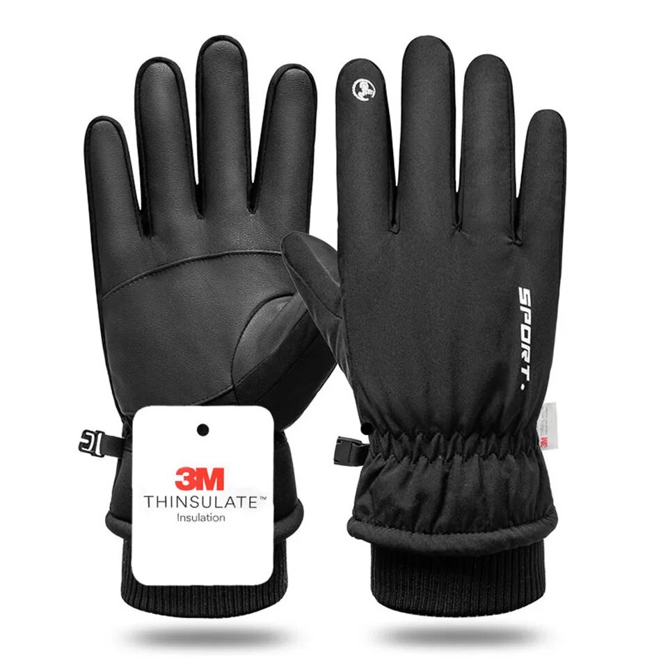 Мужские черные зимние перчатки XL, Q9067 Black