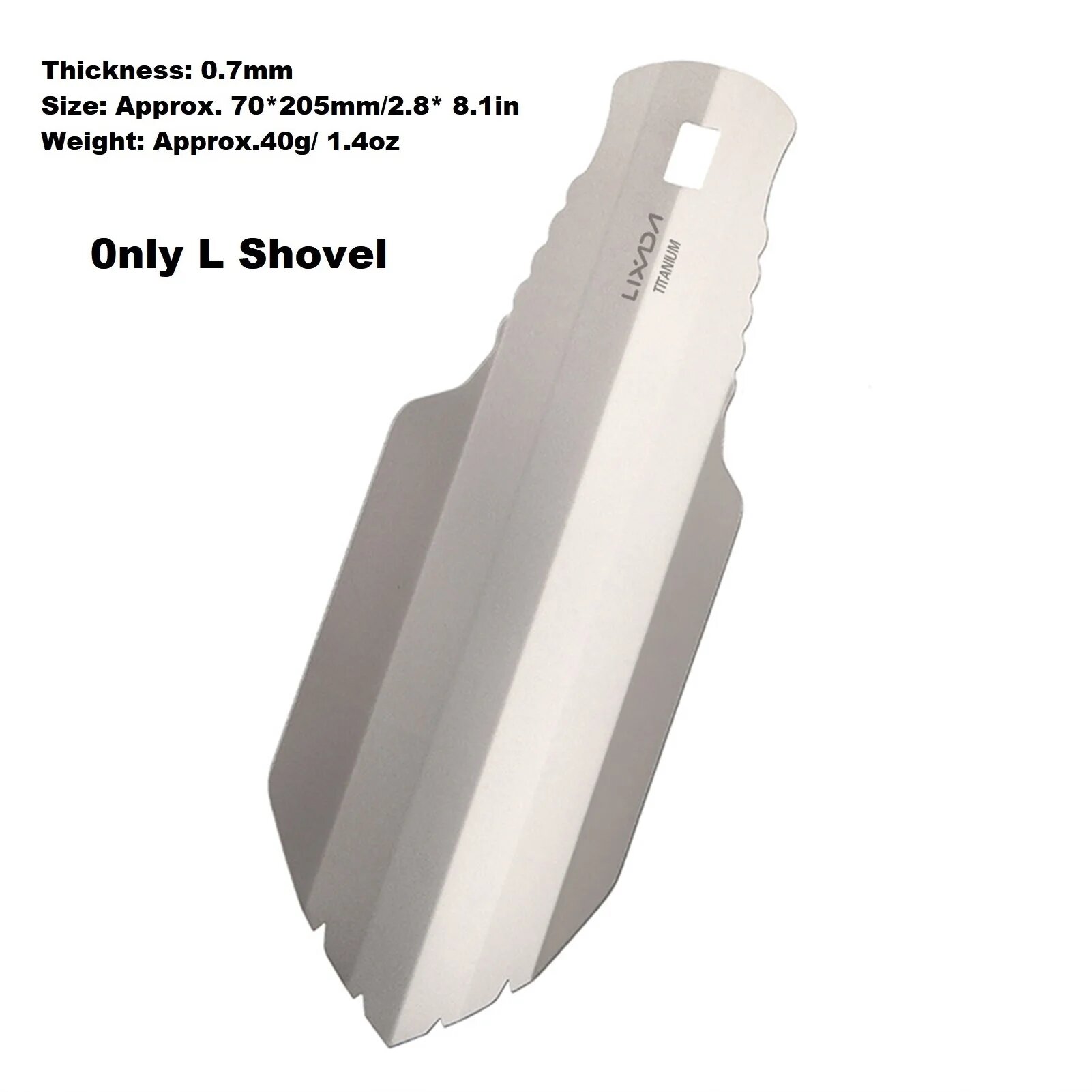 Титановая туристическая лопатка Lixada Only L Shovel