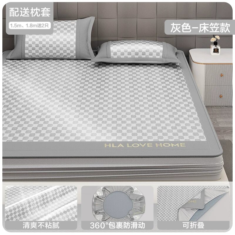 Hailan Home Антибактериальный ледяной бамбуковый мат с прилегающим краем для кровати на лето, студенческое