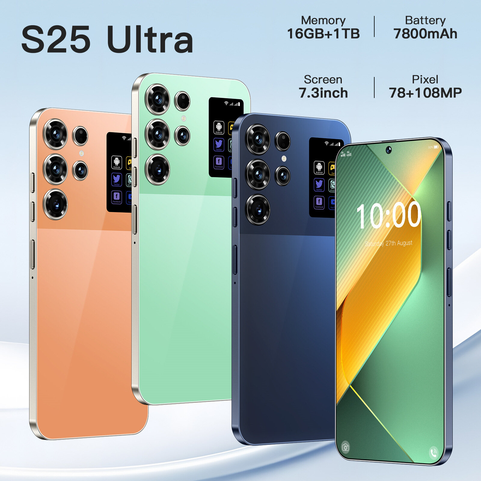 Смартфон S25 Ultra 3+16GB зеленый EU версия 4G LTE Android большой экран