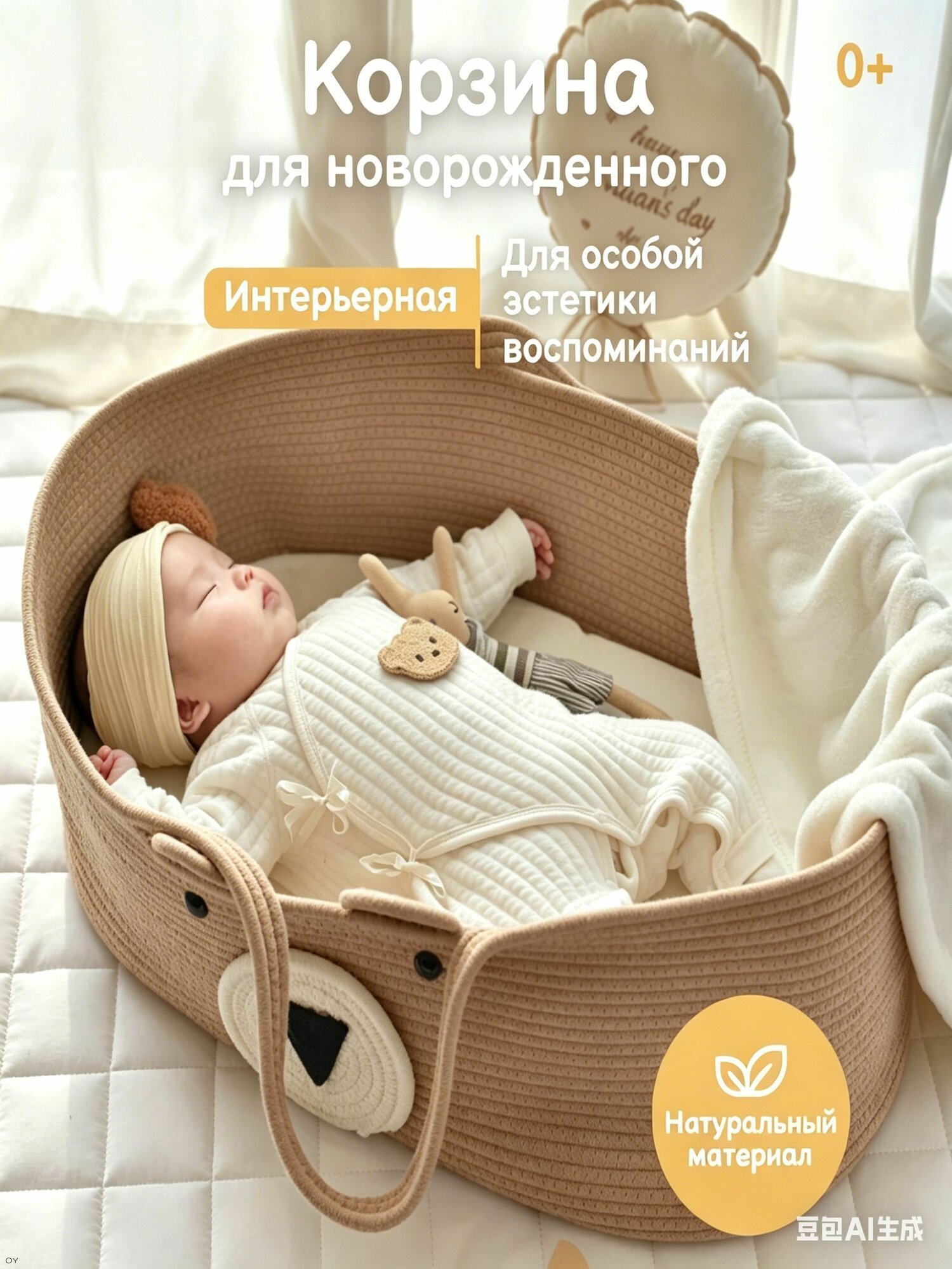 Люлька плетеная корзина для новорожденных
