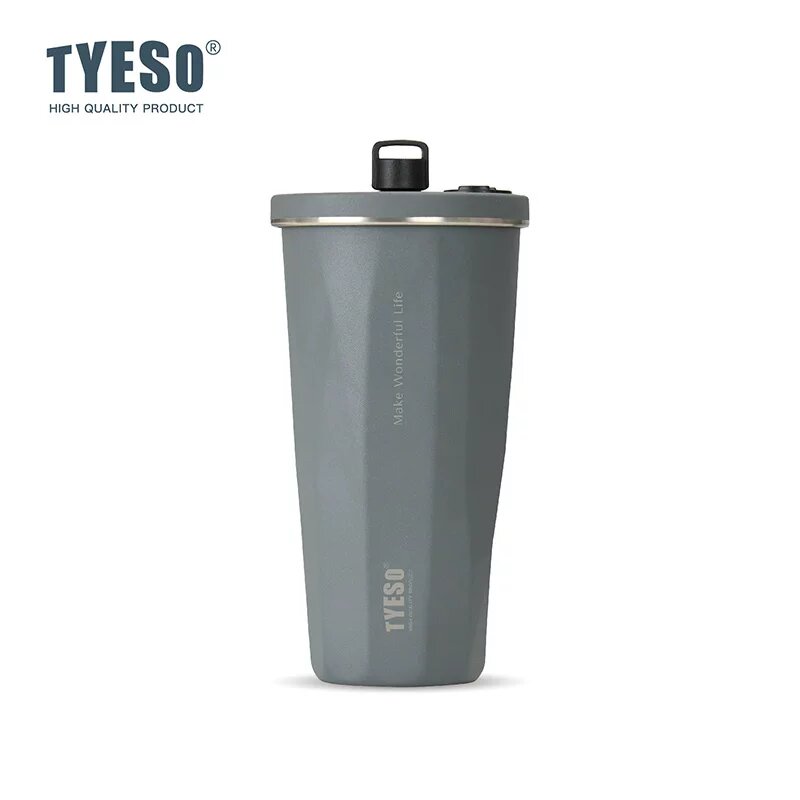 TYESO Изолированный термос с трубочкой в продвинутом сером 600 мл - Премиум нержавеющая сталь